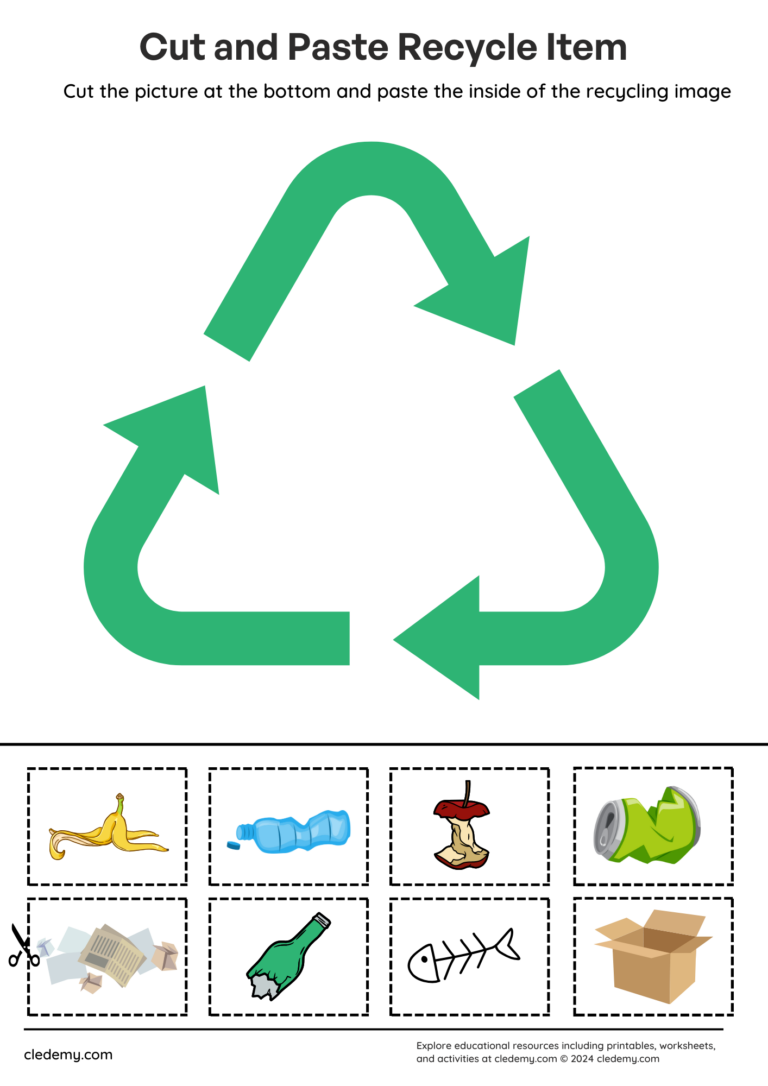 Cut and Paste Recycle Item Activity - Burban Kids: Raising Tomorrow's ...