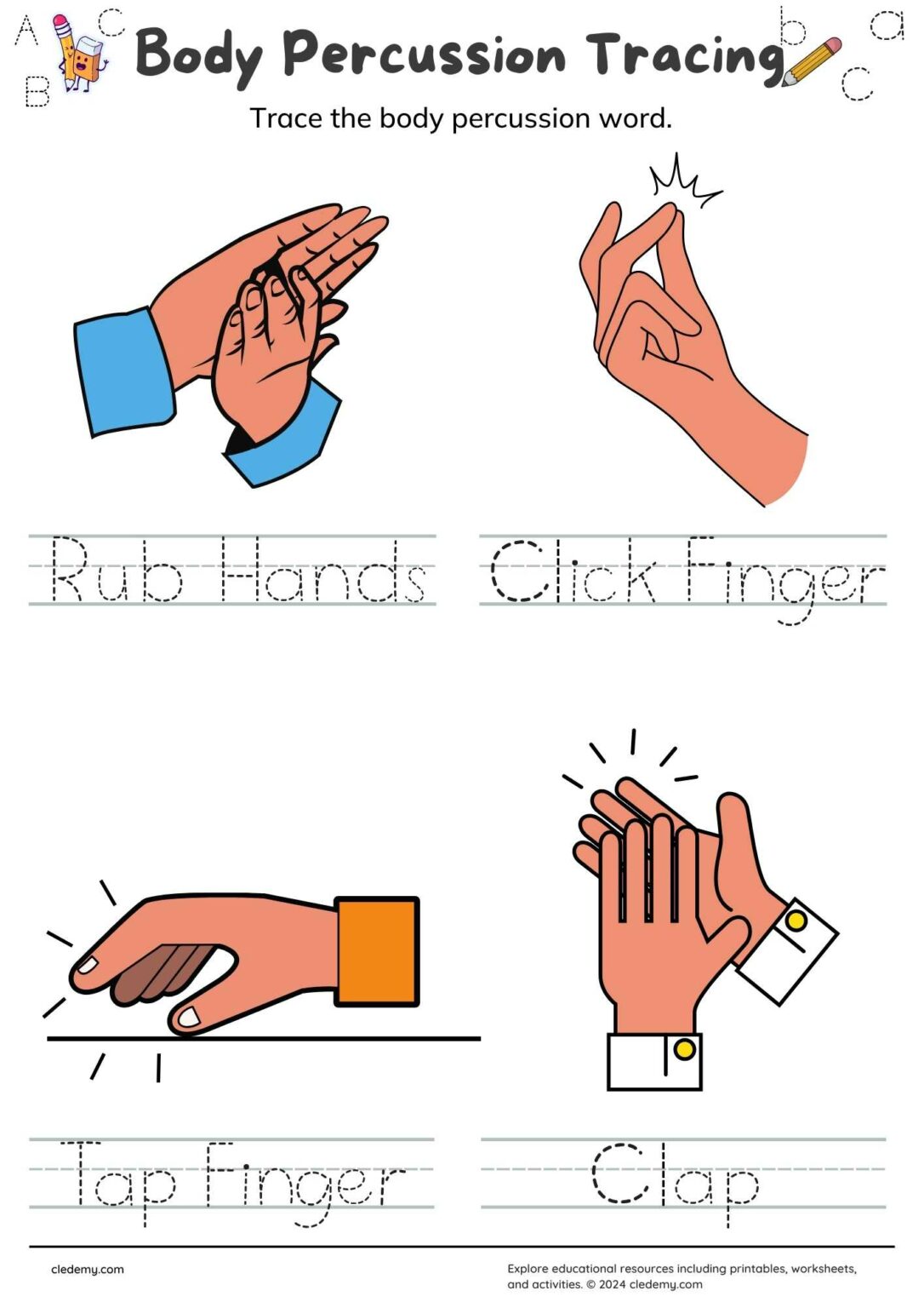 Body Percussion Tracing Activity - Burban Kids: Raising Tomorrow's ...
